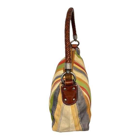 Bags | Vintage Multi Color Genuine Leather Top Handle Purse | Poshmark